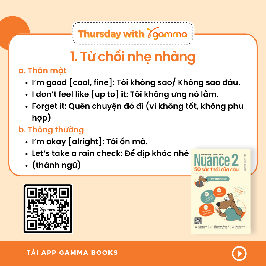 Mẫu câu thể hiện sự từ chối trong tiếng Anh giao tiếp